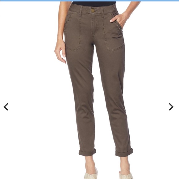 Democracy | Pants & Jumpsuits | Democracy Brown High Rise Studded Pant ...